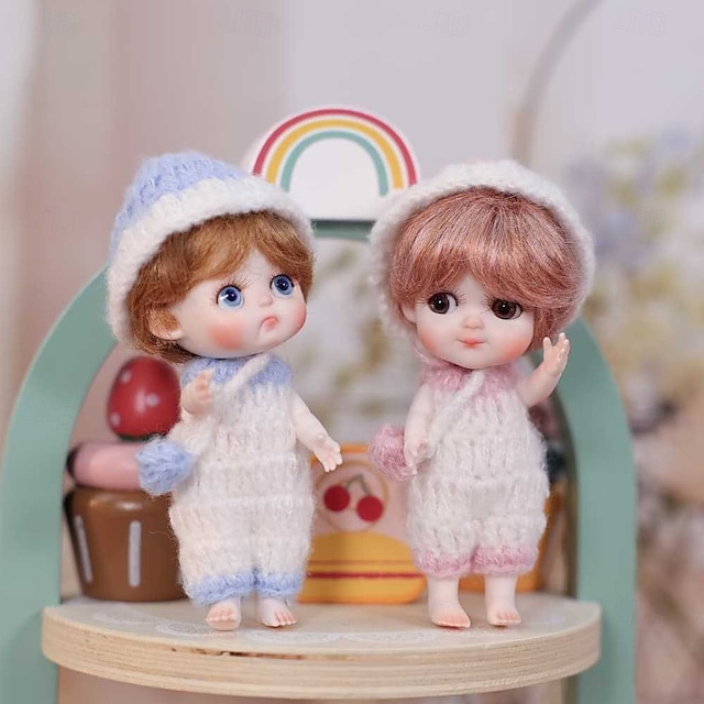 Adorable Miniature BJD Doll 5-inch Handcrafted Collectible Figure Sweet ...