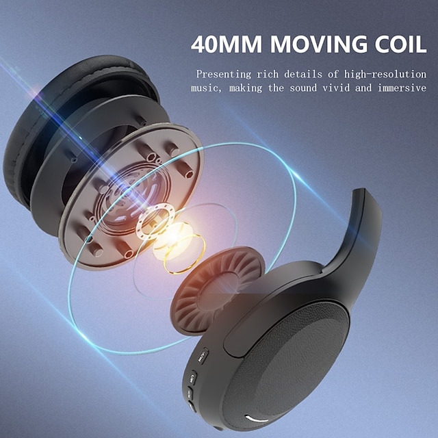 A3 Wireless Bluetooth Headphones Over-Ear HiFi Stereo Foldable Headset ...