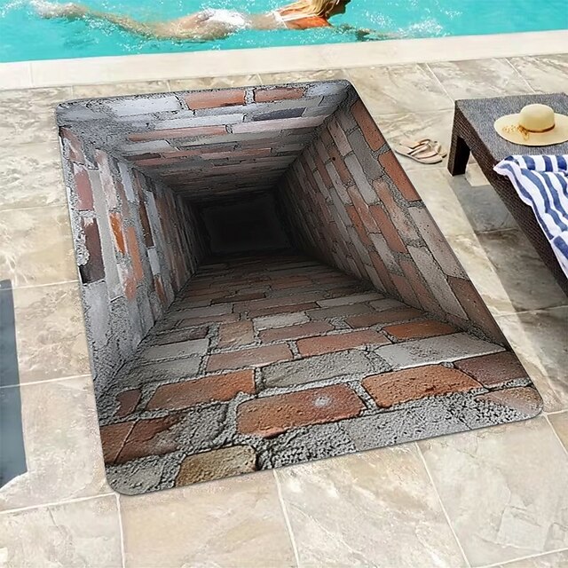 3D Optical Illusion Doormat Visual Trap Floor Mat Non Slip for Doorway ...