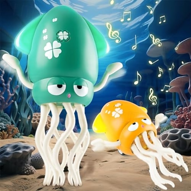 Electric Dancing Octopus Toy for Kids Squid Tummy Time with Lights ...