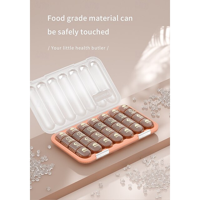 21/28 Compartment Portable Pill Organizer, 7 Days Weekly Medication ...