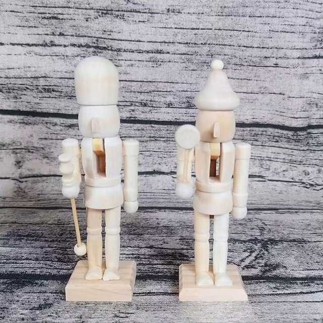 6-Pack Christmas 13cm DIY Unfinished Wooden Nutcracker Ornaments ...