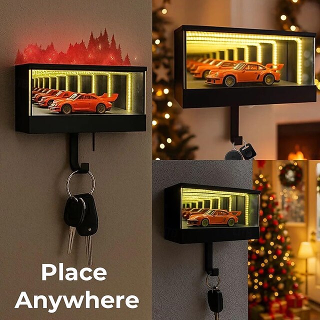 Infinity Garage Keychain, Wall Mount Car Garage Key Holder, 3D Illusion ...