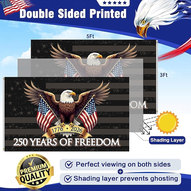 US 250th Anniversary America 250 Flag Double-Sided of Freedom 1776-2026 ...