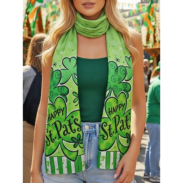 Women's Velvet-Feel Polyester St. Patrick's Day Scarf, Multiple ...