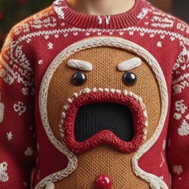 Christmas Boys' 3D Gingerbread Ugly Christmas Sweater Christmas Gift ...