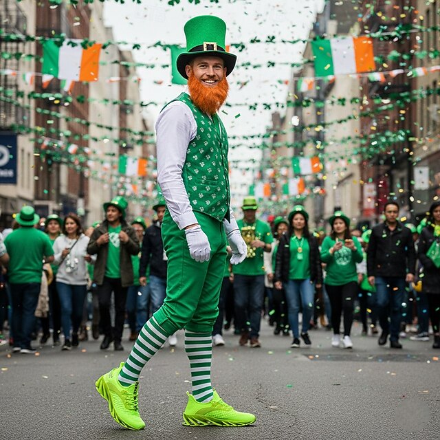 Men's Neon Green Breathable Running Sneakers, Lightweight Blade Sole ...