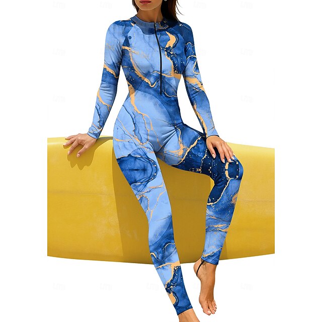 Women's Regular Rash Guard Full Body Rash Guard Bathing Suit Marble ...