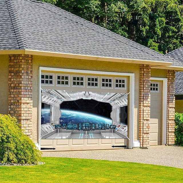 Garage Door Cover Large Hanging Backdrop Universe Modern 3D Party ...