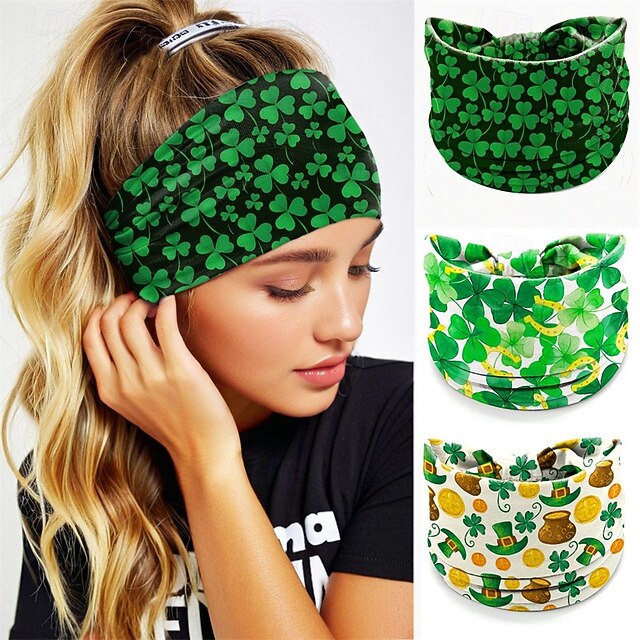 3pcs Women's St. Patrick's Day Headbands Breathable Stretch Non-Slip ...