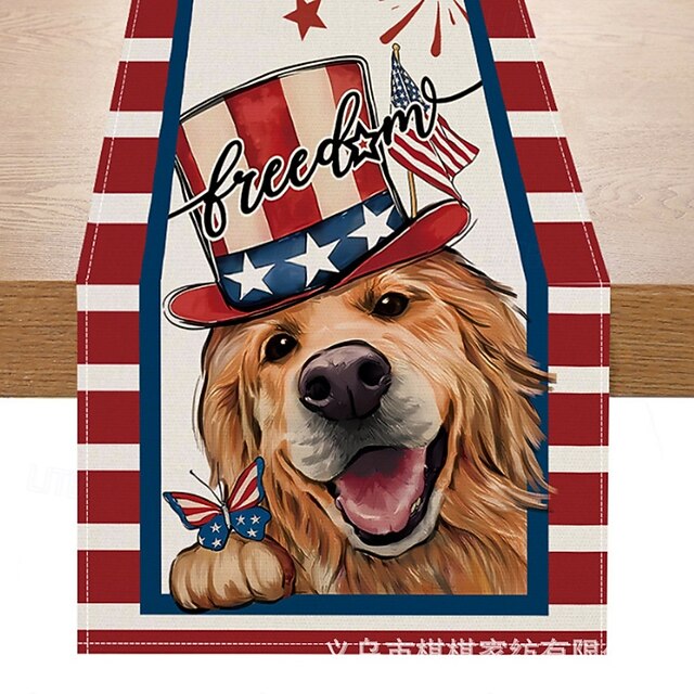 USA 250th Anniversary Linen Printed Table Runner, Nordic Style Dining ...