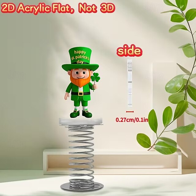 2D Acrylic Spring Leprechaun Ornament suitable for St Patrick's Day ...