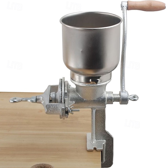 Hand Crank Grain Mill , Cast Iron Table Clamp Manual Corn Grain Grinder ...