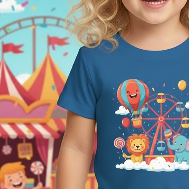 100% Cotton Carnival Costume 2026 Kids Girls' Blue Black White Graphic ...