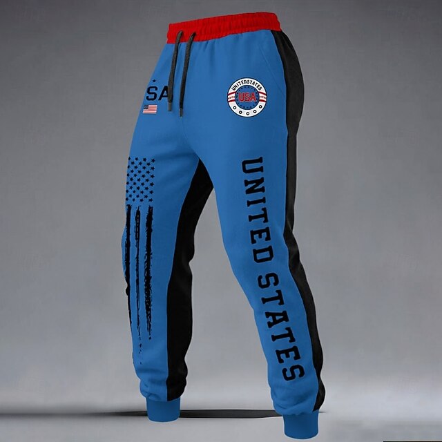 Men's US Flag Patriotic America's 250th Anniversary Sweatpants Joggers ...
