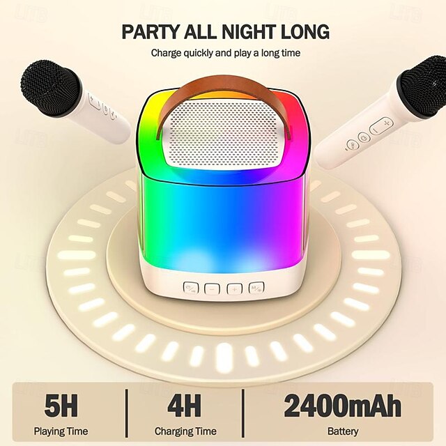 This Karaoke Machine Features Two Microphones An Ambient Light A ...
