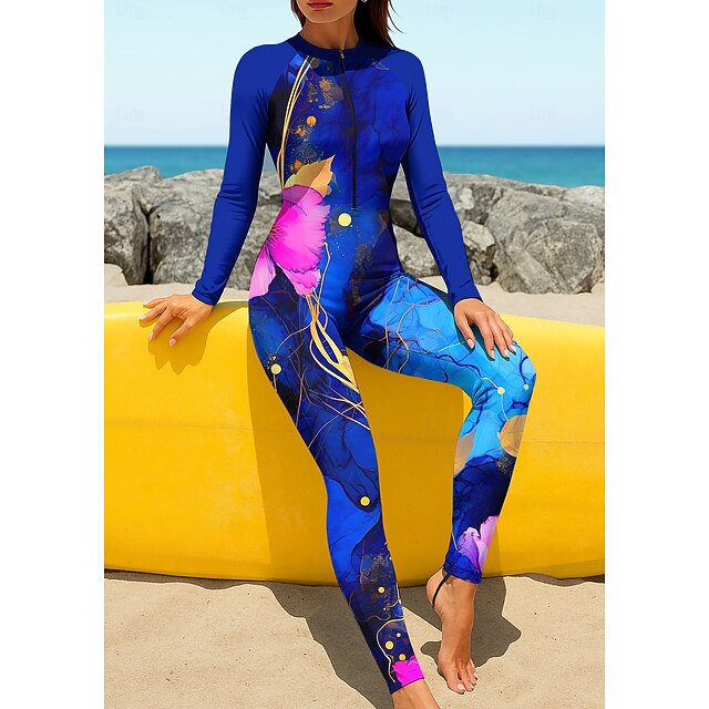 Women's Regular Rash Guard Full Body Rash Guard Bathing Suit Floral ...