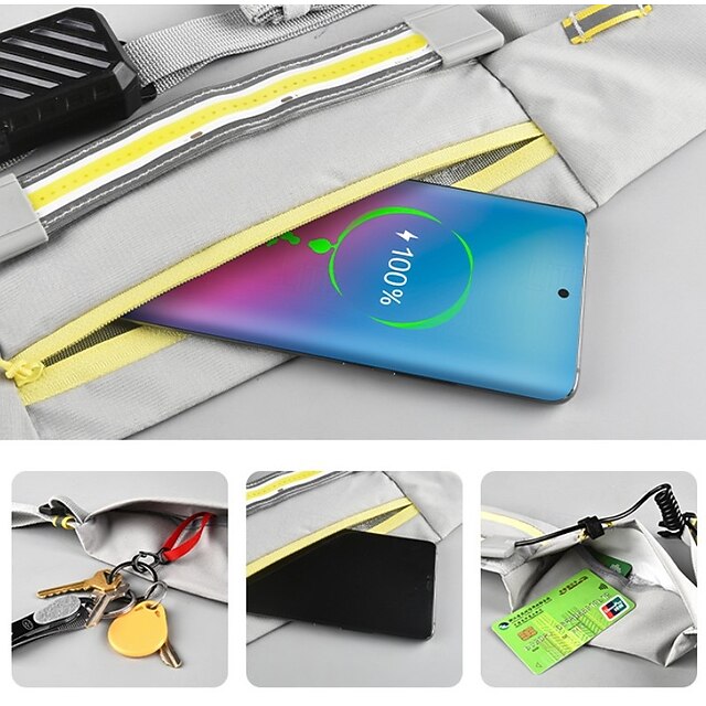 COB Belt Light Breathable LED Waist Bag Light with 5 Modes Red Back ...