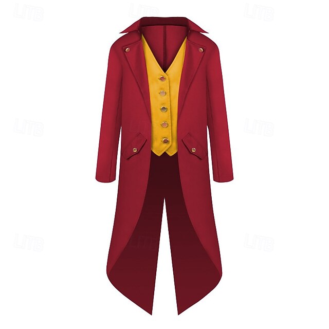 Retro Vintage Medieval Renaissance Coat Tailcoat Long Sleeves Prince ...