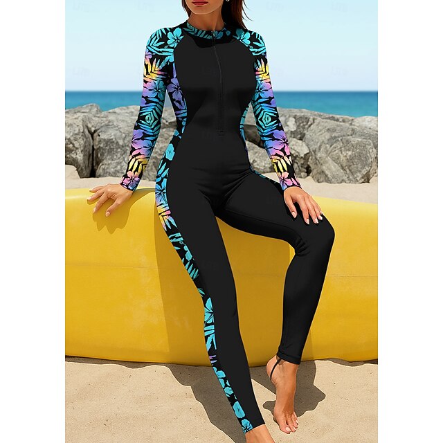 Women's Regular Rash Guard Full Body Rash Guard Bathing Suit Floral ...