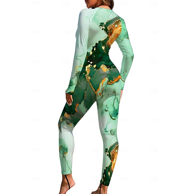 Women's Regular Rash Guard Full Body Rash Guard Bathing Suit Marble ...