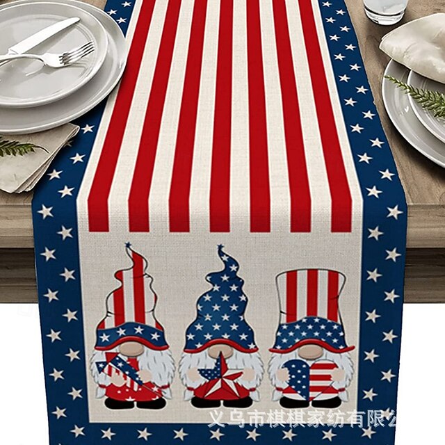 USA 250th Anniversary Linen Printed Table Runner, Nordic Style Dining ...