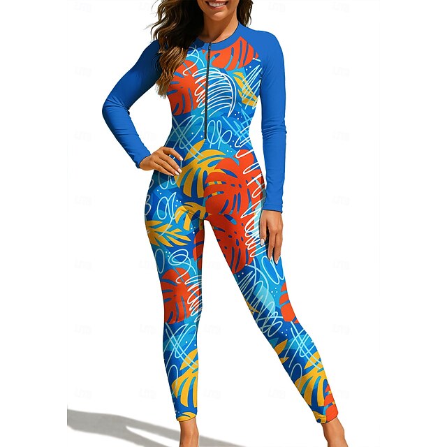 Women's Regular Rash Guard Full Body Rash Guard Bathing Suit Floral ...