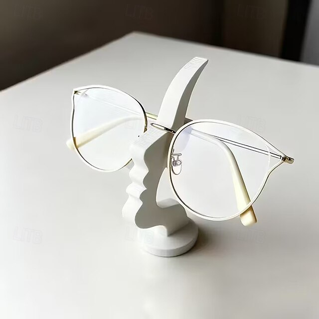 2PCS Face Shape Eyeglasses Holder Stand, Minimalist Black Glasses ...