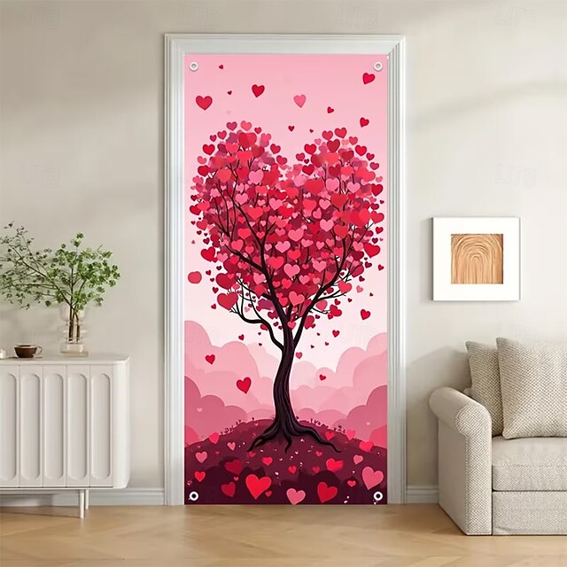 Valentine's Day Posters Door Cover Outdoor Banners Love Heart Cute ...