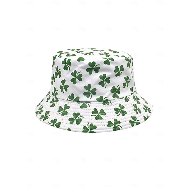 Women's Green Clover Print Bucket Hat – Fun and Stylish for St. Patrick ...