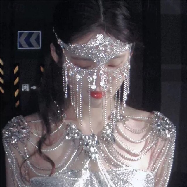 Samba Accessories Sparkling Rhinestone Masquerade Mask - Crystal ...