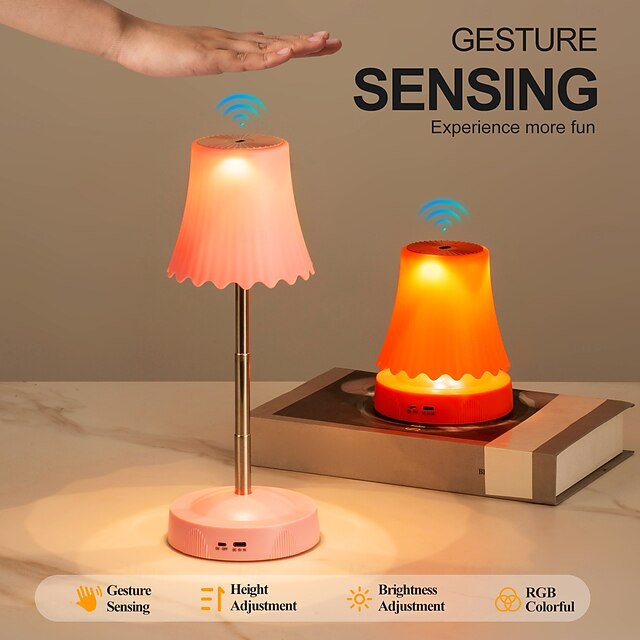 Gesture Sensing Night Light with Height Adjustable Pole, 7 Color ...