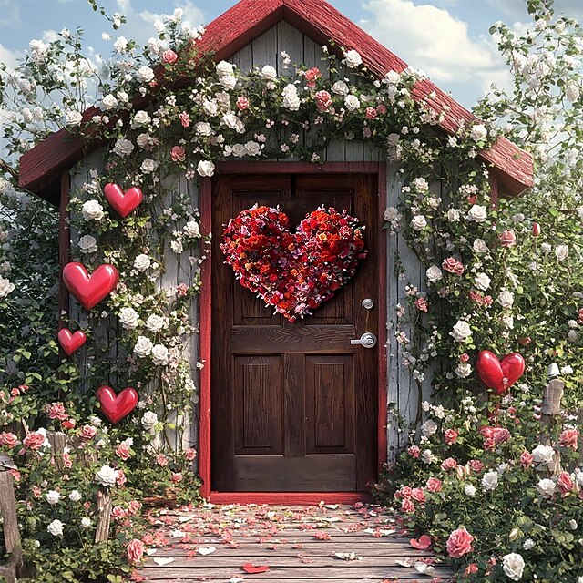 Valentine's Day Posters Door Cover Outdoor Banners Love Heart Cute ...