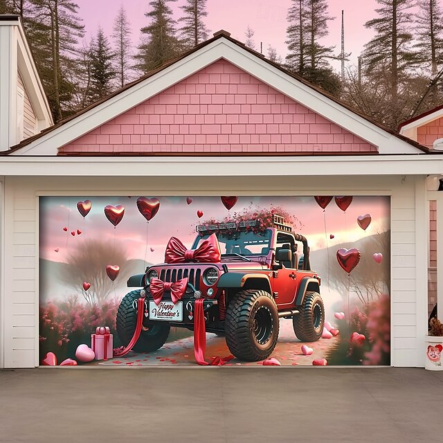 Valentine's Day Garage Door Cover Large Hanging Backdrop Rose Vintage ...