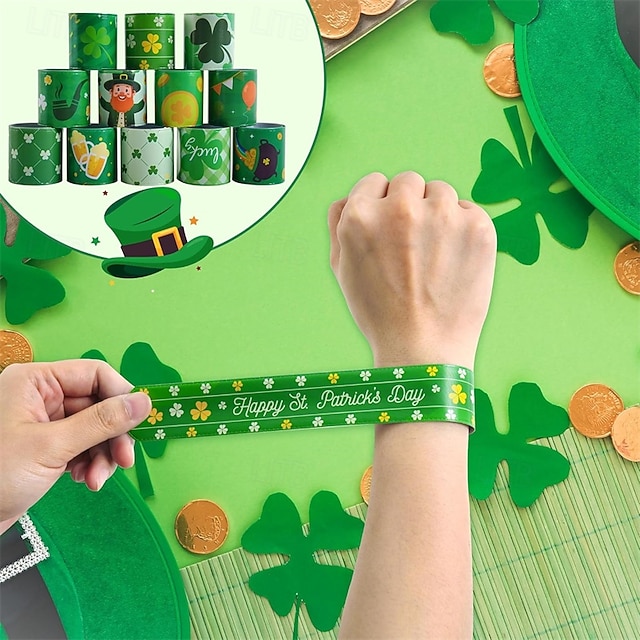 36 Pcs St. Patrick's Day Slap BraceletSt Patricks Day FavorsSt Patricks ...