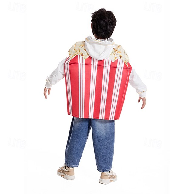 Foodie Popcorn Carnival Costume White and Red Kid's Boys' Girls ...