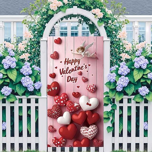 Valentine's Day Posters Door Cover Outdoor Banners Love Heart Cute ...