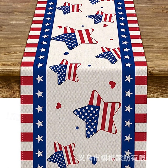 USA 250th Anniversary Linen Printed Table Runner, Nordic Style Dining ...