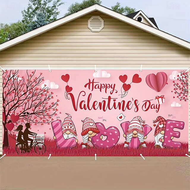 Valentine's Day Garage Door Cover Large Hanging Backdrop Love Vintage ...