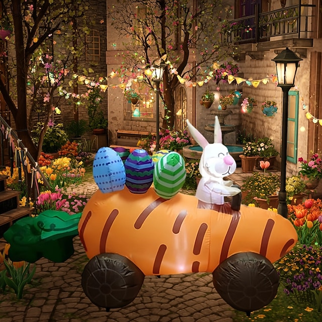 Easter Inflatable Decoration with LED Lights 1.75m/5.74Ft Bunny Easter ...