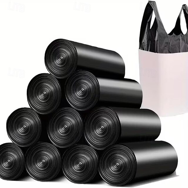 200 Count Extra Thick Handle Trash Bags, Leakproof Heavy Duty Garbage ...