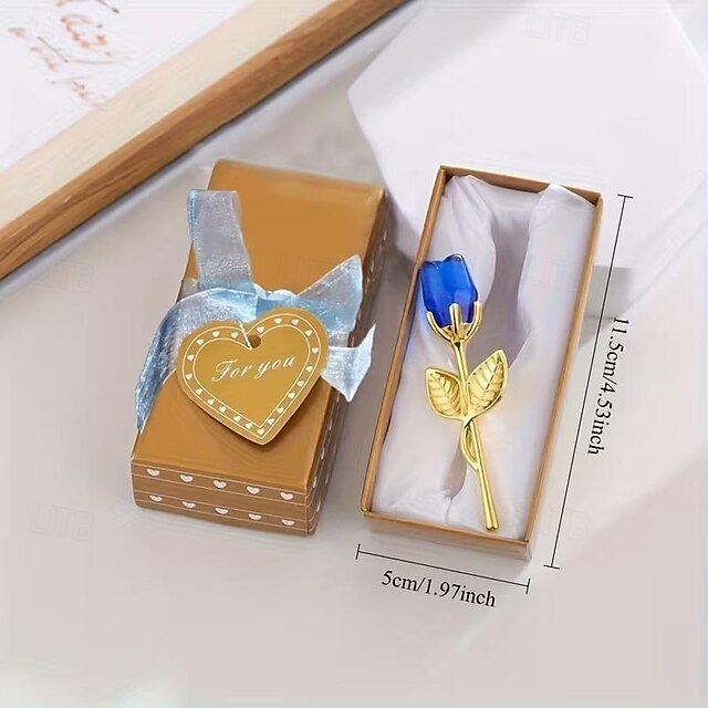 5-Piece Romantic Crystal Rose Set, Home Décor & Gift for Valentine’s ...