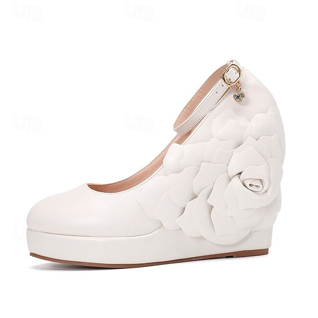 Women's Cocktail Prom Evening Party Buckle Appliques Platform Round Toe ...