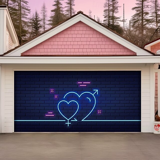 Valentine's Day Garage Door Cover Large Hanging Backdrop Heart Vintage ...