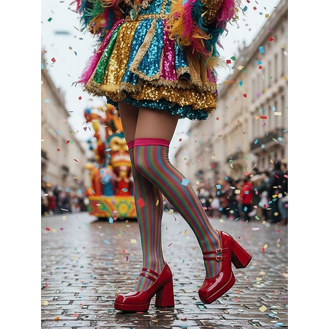 Women's Mardi Gras Red Patent Faux Leather Platform Heels with Double ...