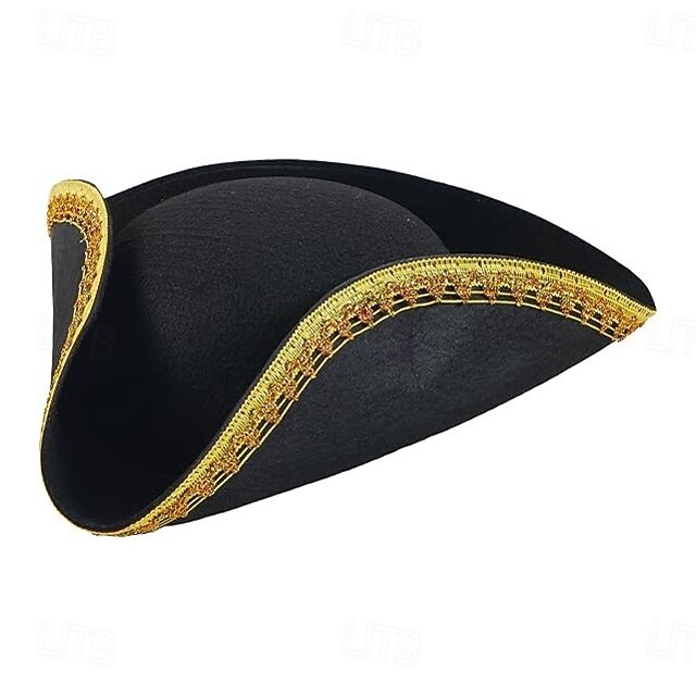 Retro Vintage Medieval Hat Tricorner Hats Colonial Fancy Dress Unisex ...