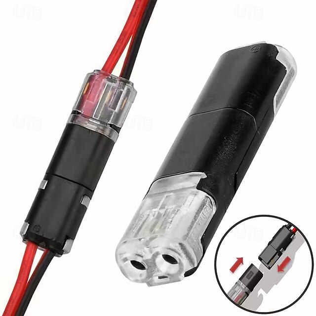 50pcs Pluggable LED Wire Connectors, Compact 2-Pin 2-Way Universal Wire ...