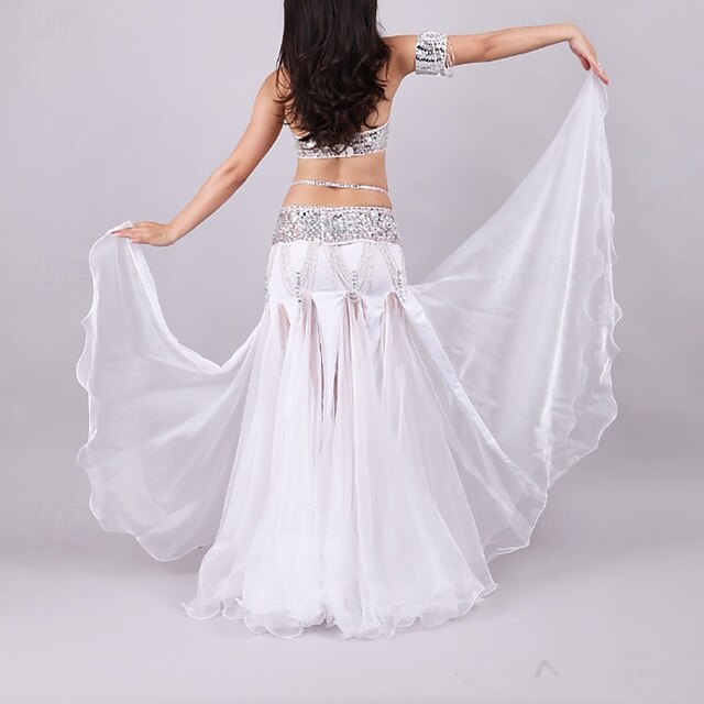 Belly Dance Skirts Hollow-out Pure Color Ruffle Women's Training ...