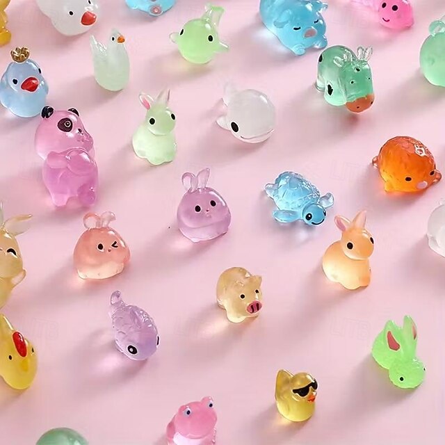 100pcs Handmade Translucent Resin Animal Charms for Easter Egg Stuffers ...