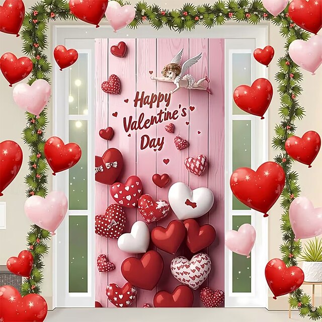 Valentine's Day Posters Door Cover Outdoor Banners Love Heart Cute ...